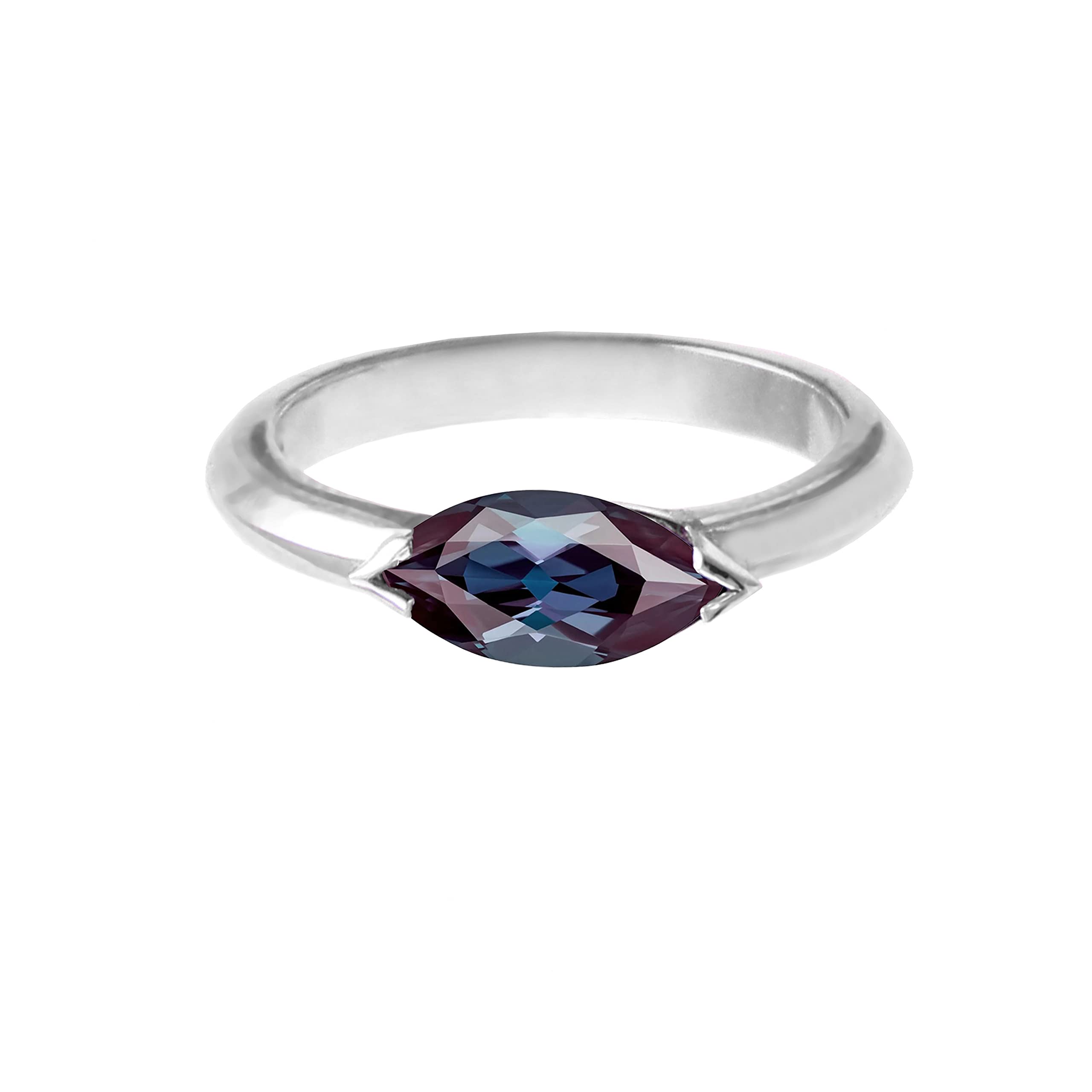 Foreverblings alexandrite ring marquise shaped ring color changing stone gift for her june birthstone ring solitaire ring (11)