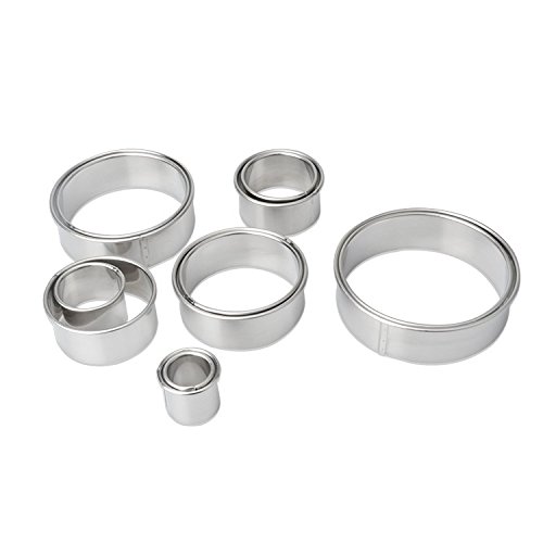 Homy Feel Round Cookie Biscuit Cutter Set 12 Circle Pastry Donut Doughnut Cutter Set Round Cookie Cutters Circle Baking Metal Ring Molds