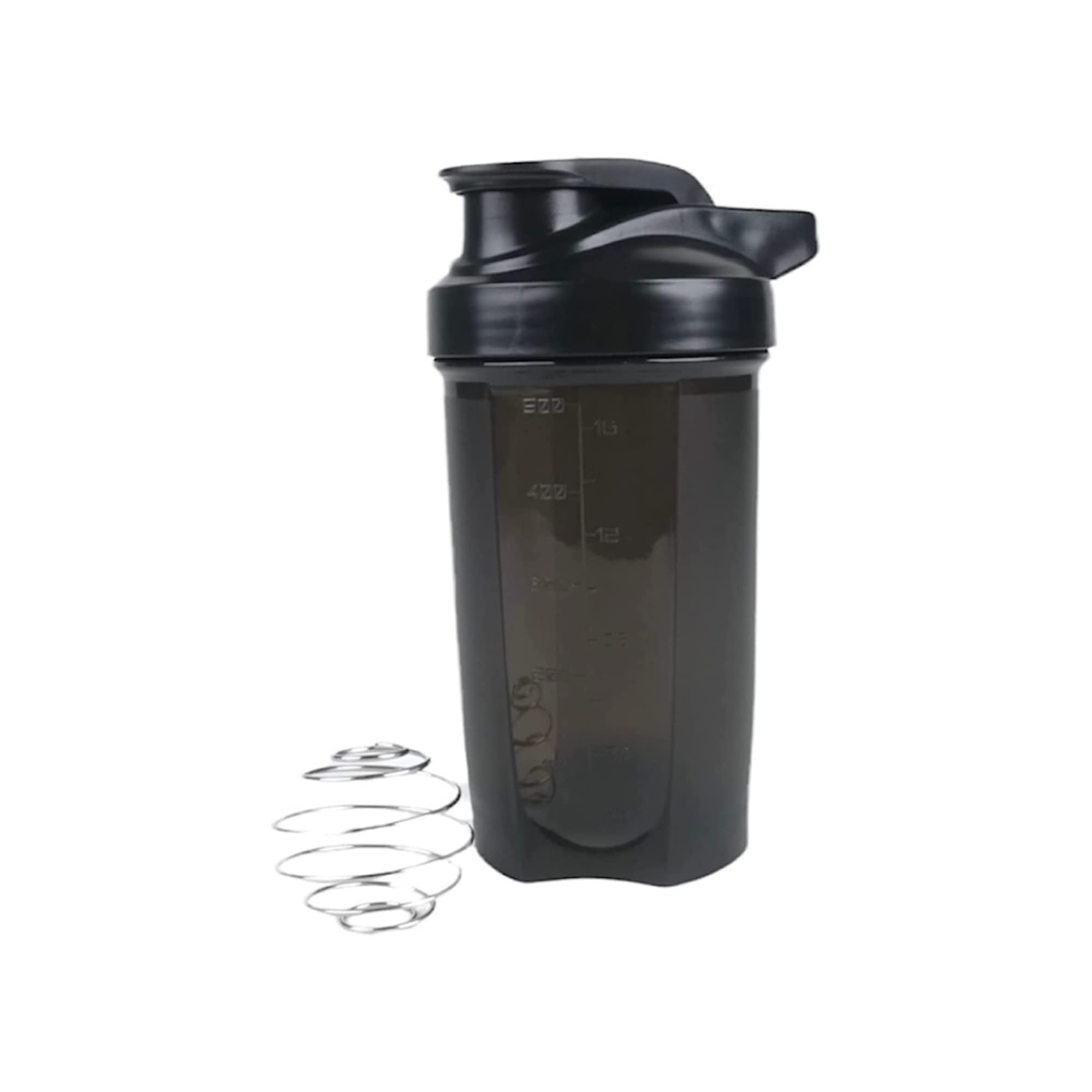 IHTISAB Blender Protein Shaker Bottle 20oz With Wire Whisk Ball, Drink Protein Shaker Pre And Post Workout, Mixes Cocktail Smoothies Shakes, BPA Free