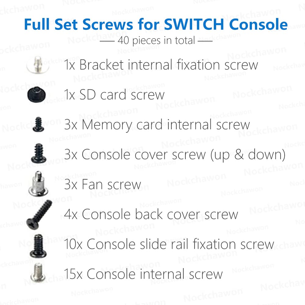 Full Screw Set Replacement for Nintendo Switch Console Compatible for Philips Head Screw(40Pack)