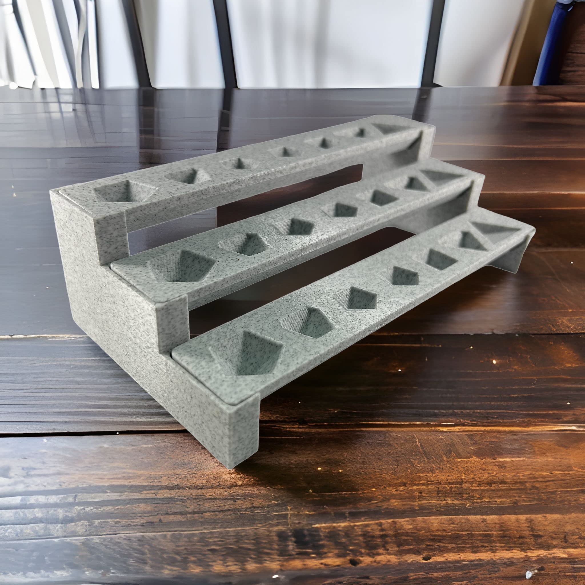 DND Dice Holder, Dungeons and Dragons Accessories, 3 tier Dice Display Rack, 10 Second Assembly, D&D Dice Tray storage Shelves, D N D Dice Display, Holds 3 sets of Polyhedral Dice, Dice not included