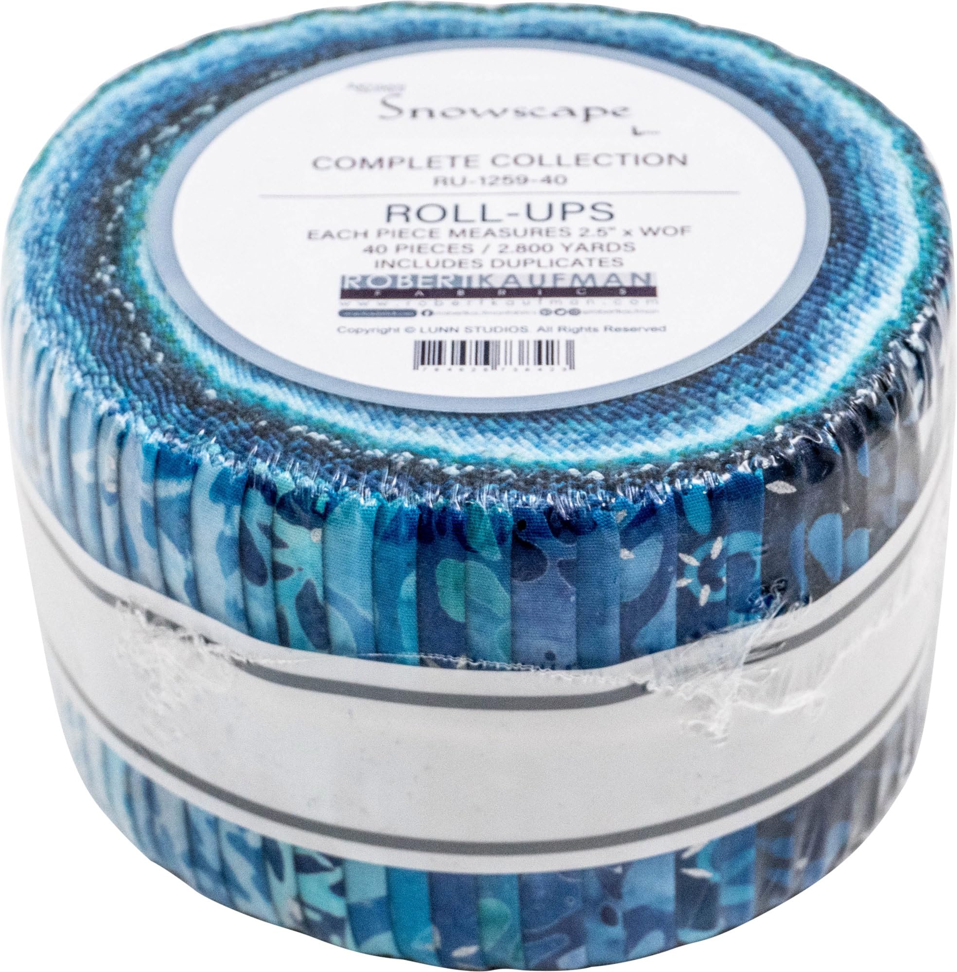 Lunn Studios Artisan Batiks Snowscape 40 2.5-inch Strips Jelly Roll Robert Kaufman RU-1259-40, Assorted