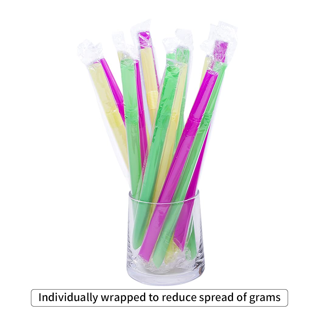 Honest ECO 100 pcs Flexible Drinking Straws Individually Wrapped,0.47inch Extra-wide Bendy Straws, Bubble Boba Milkshake Smoothie Straws