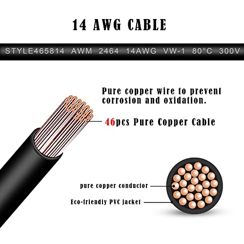 GINTOOYUN DC7909 Y Splitter Adapter Cable 14AWG DC 8mm 1 Male to 2 Female Power Cord for Portable Power Station, Solar Panel, Solar Power Bank,etc(60CM 2FT) Black