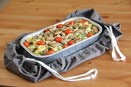 Grand Fusion 2 In 1 Casserole Carrier And Dish Towel For Kitchen, Machine Washable Kitchen Towels, Can Be Converted To Casserole Carrier For Hot Or Cold Food, Gray, Pack Of 1