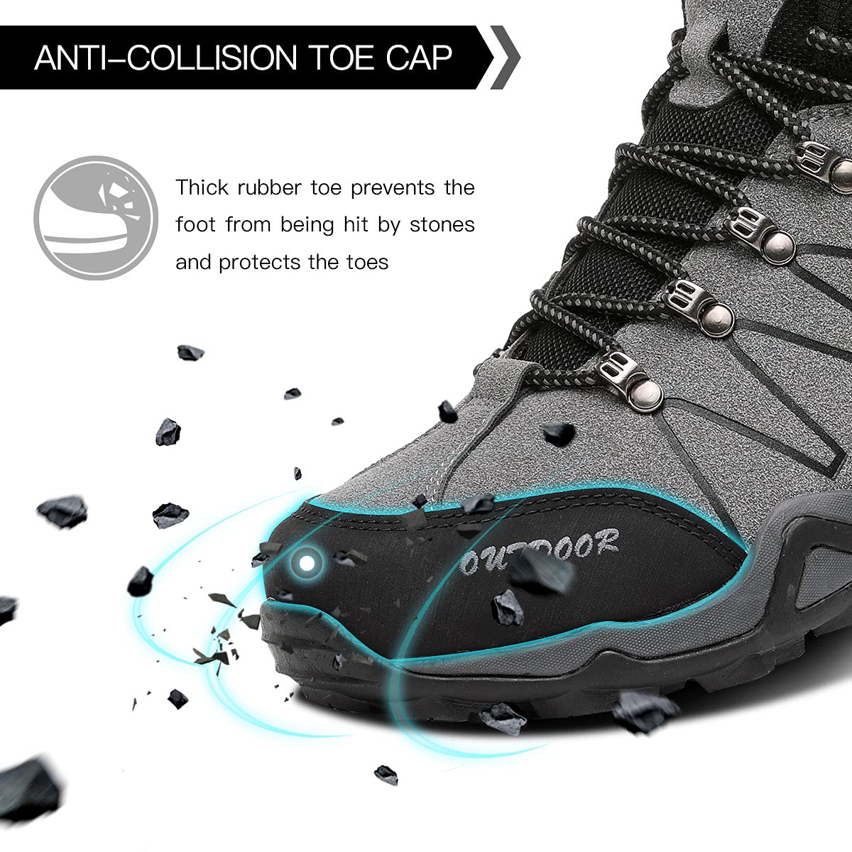 ELAPHURUS Men's Ankle Boots Hiking Shoes Work Sneakers Composite Toe Anti-Slip