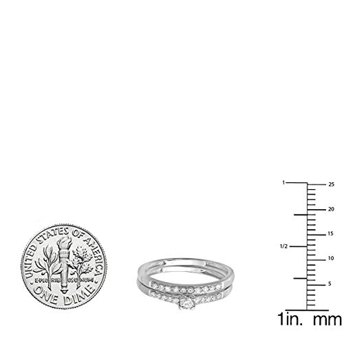 Dazzlingrock Collection 0.40 Carat (Cttw) 10K Diamond Engagement Ring Set, White Gold, Size 10