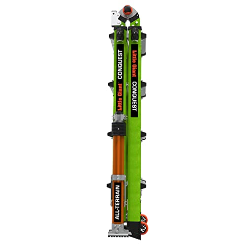 Little Giant Ladder Systems Conquest 2.0 All-Terrain, M17, 17ft, Multi-Position Ladder with Adjustable Outriggers, Fiberglass, Type 1A, 300 lbs Weight Rating, (17107-001)
