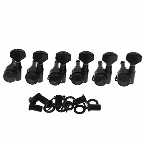 Dopro Black Locking Guitar Tuners Left Handed 6 Inline Tuning Keys Machine Heads Korea Made