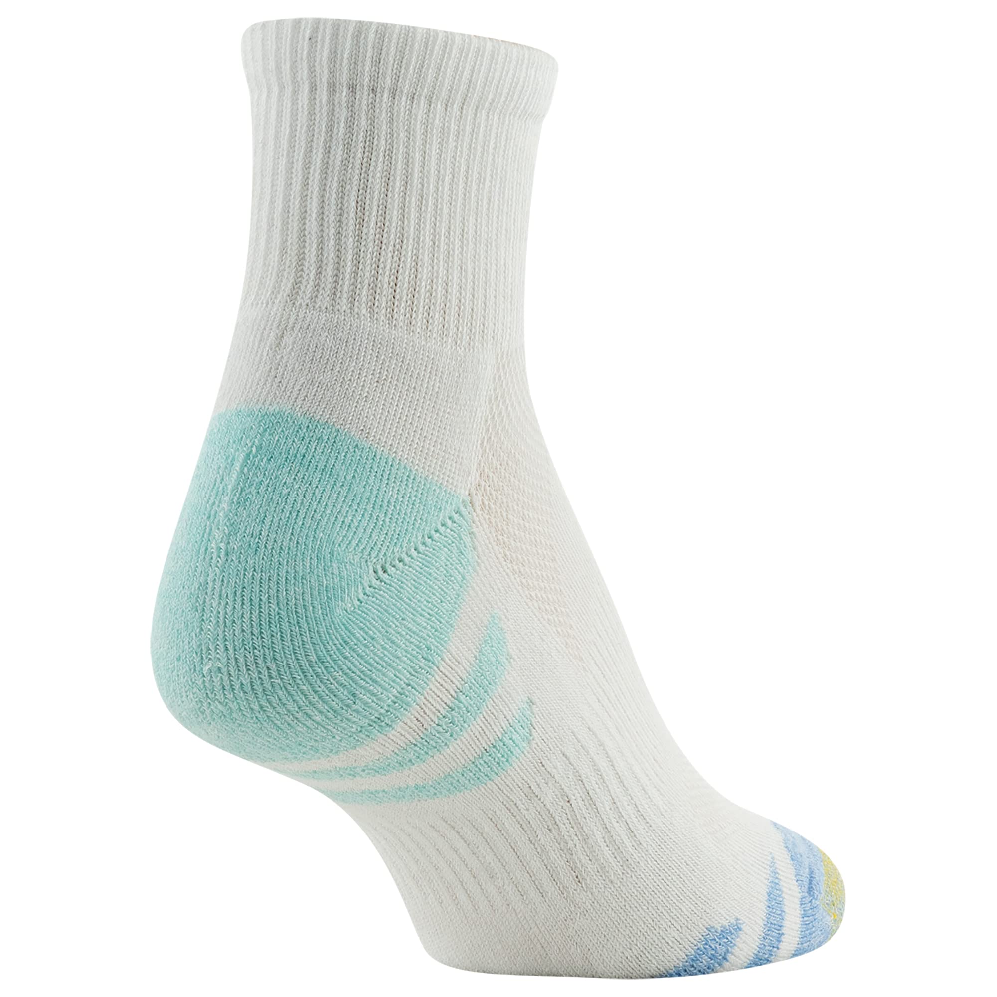 GOLDTOE Women's Half Cushion Sport Quarter Socks with Mesh, 6-Pairs, Orchid Assorted, Medium