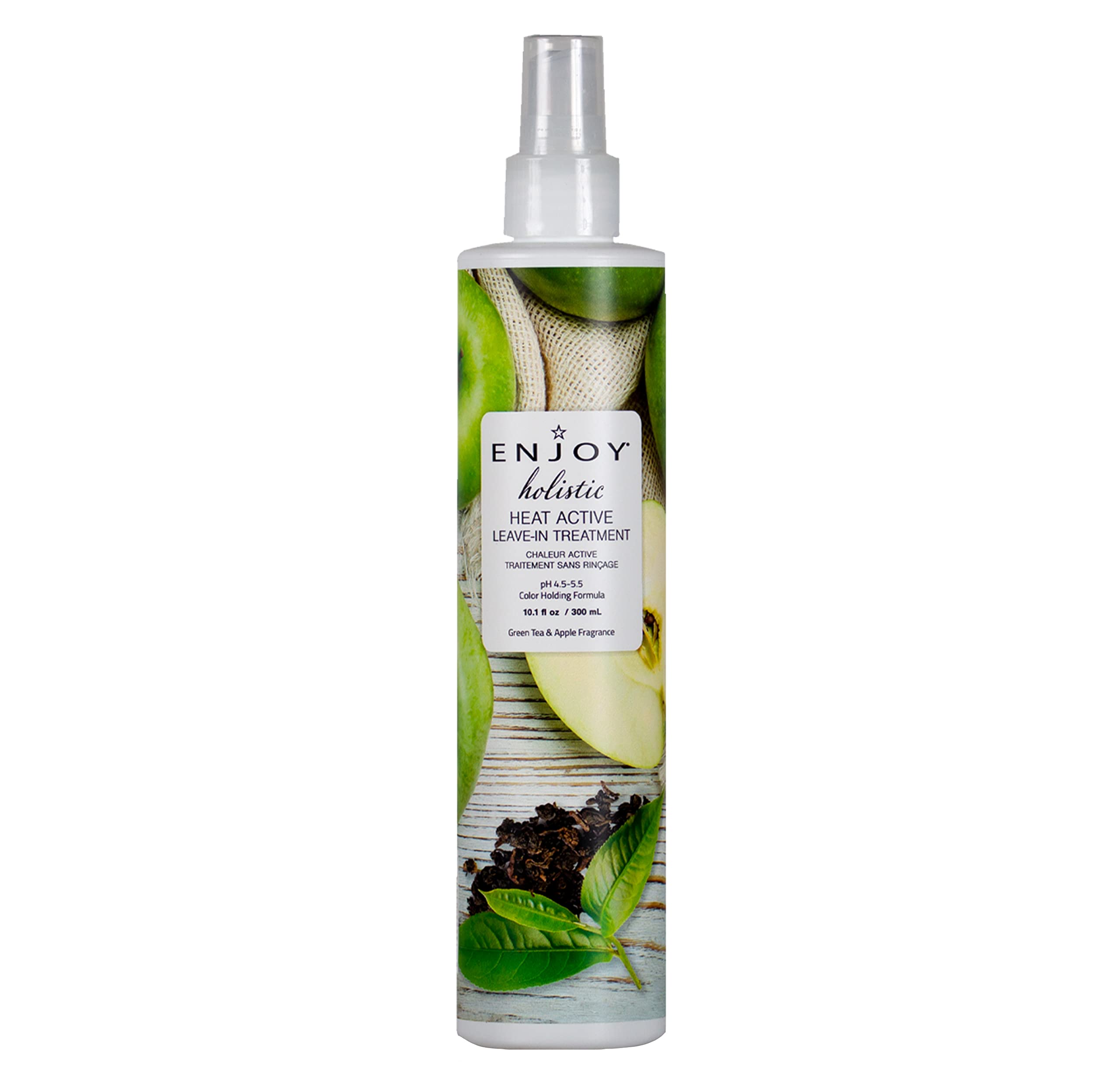 Enjoy Hair Care Holistic Heat Active Leave In Treatment, pH 4.5-5.5, Thermal Damage Protection, Curly Hair Products, Wavy Hair Products - 10 Oz.