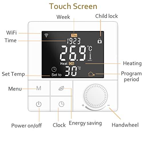 LNYHLXS Tuya Thermostat Floor Heating Boiler Warm Temperature Regulator Smart Life Home Control(Electric Heating)