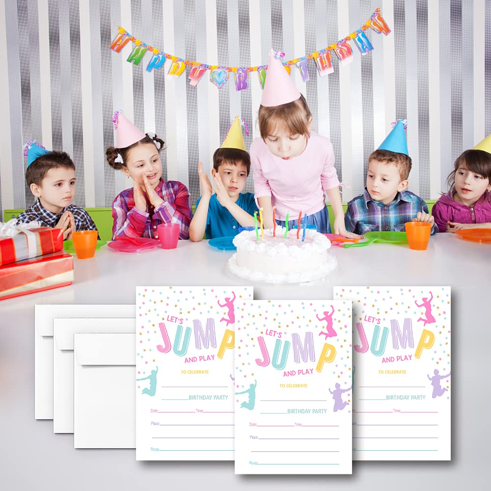 LoaHak Jump Theme Birthday Invitations, Jump Birthday Invitation Digital, Trampoline Party, Bounce House Party. (049)