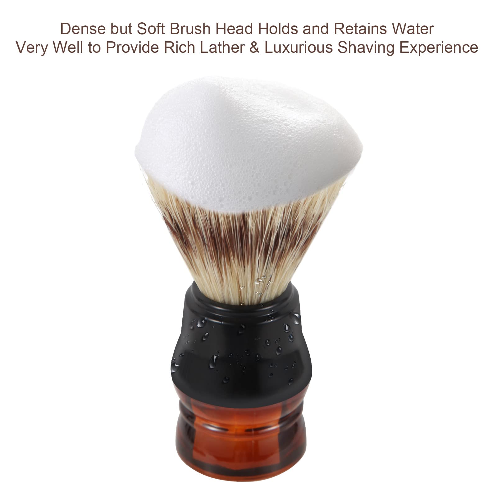 Genixart Shaving Brush, Pure Bristle Shaving Brushes for Men, Perfect for Personal Wet Shave Home or Travel (2 pack)