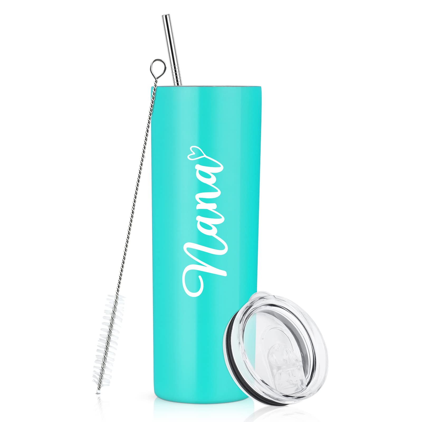 Grandma Gifts, Nana Stainless Steel Insulated Skinny Tumbler with Lid, Christmas Birthday Mother’s Day Gifts for New Grandma Nana Grandmother Gigi Granny Mom Women from Grandchildren(20oz, Rose Gold)