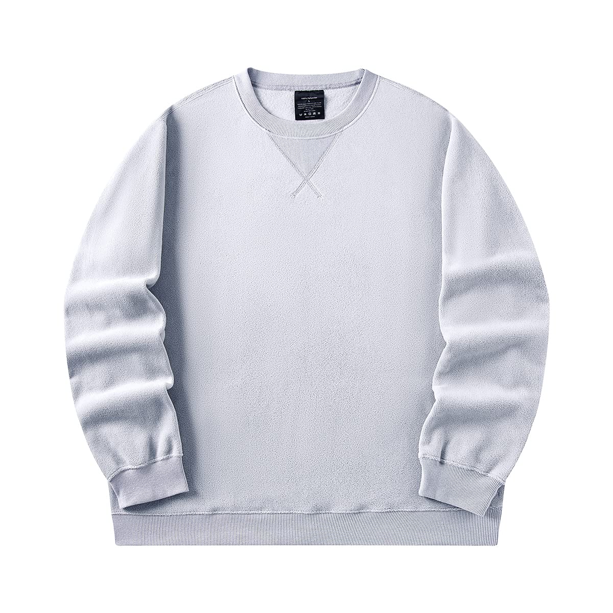 ElsMorr Men's Soft Plush Fleece Crewneck Sweatshirt - Breathable Athletic Pullover Sweater Blue