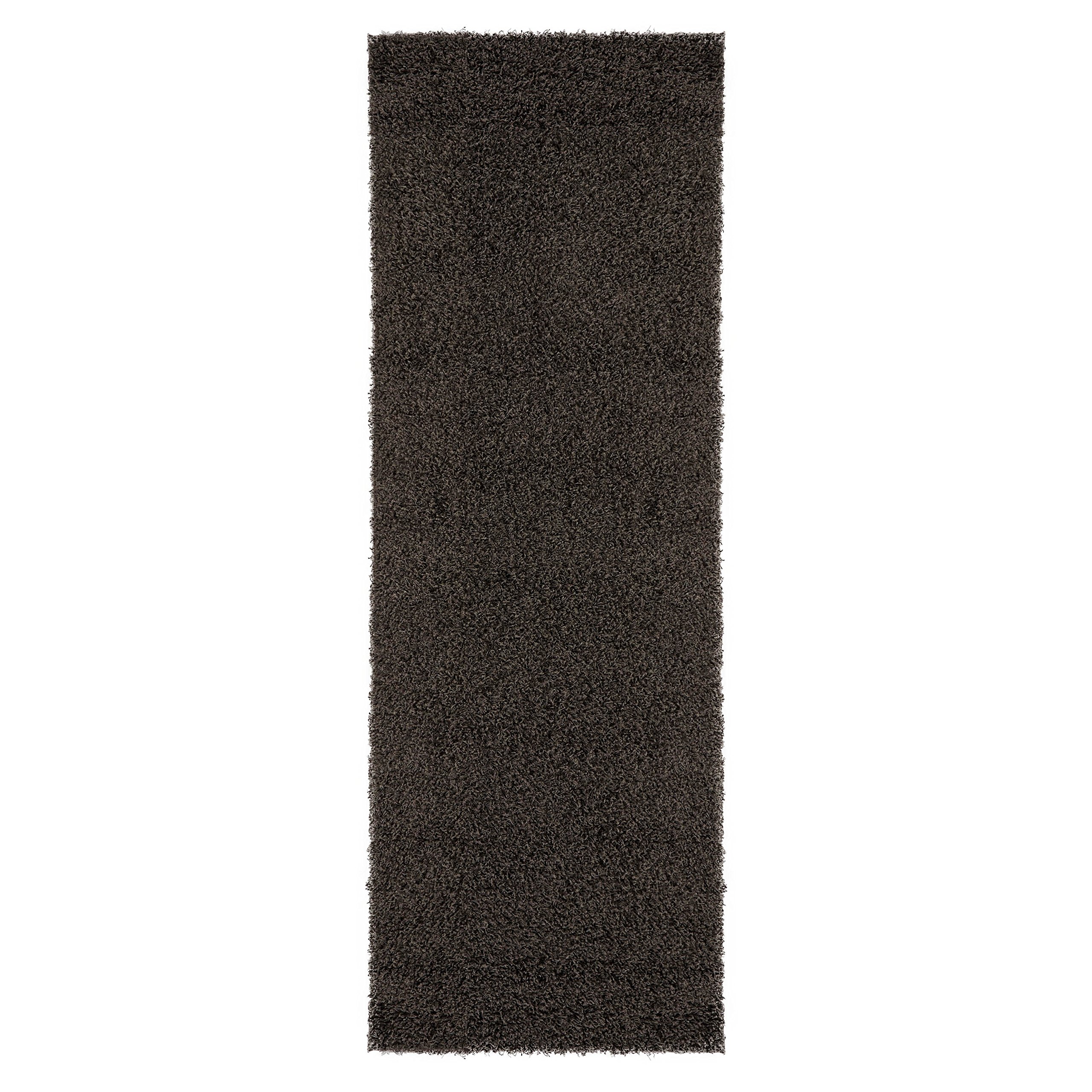 Ottomanson Indoor Solid Shag Design Rubber Back 5x7 Soft Pile Shag Area Rug for Bedroom, Living Room, Dining Room, Office, 5' x 7', Cream