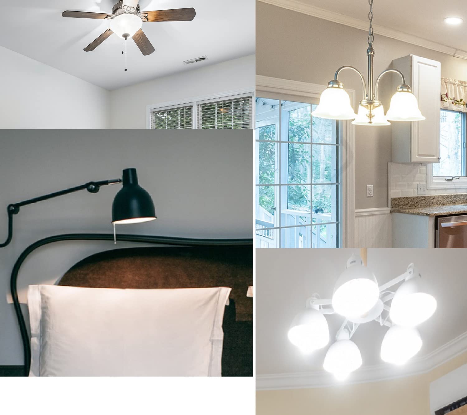 E26 LED Bulb 100 Watt Equivalent, 1200LM Bright Daylight 6000K Warm 3000K Natural White 4000K 3 Colors Adjustable, E27/E26 Medium Base LED Bulbs for Ceiling Fan Chandelier 6 Pack