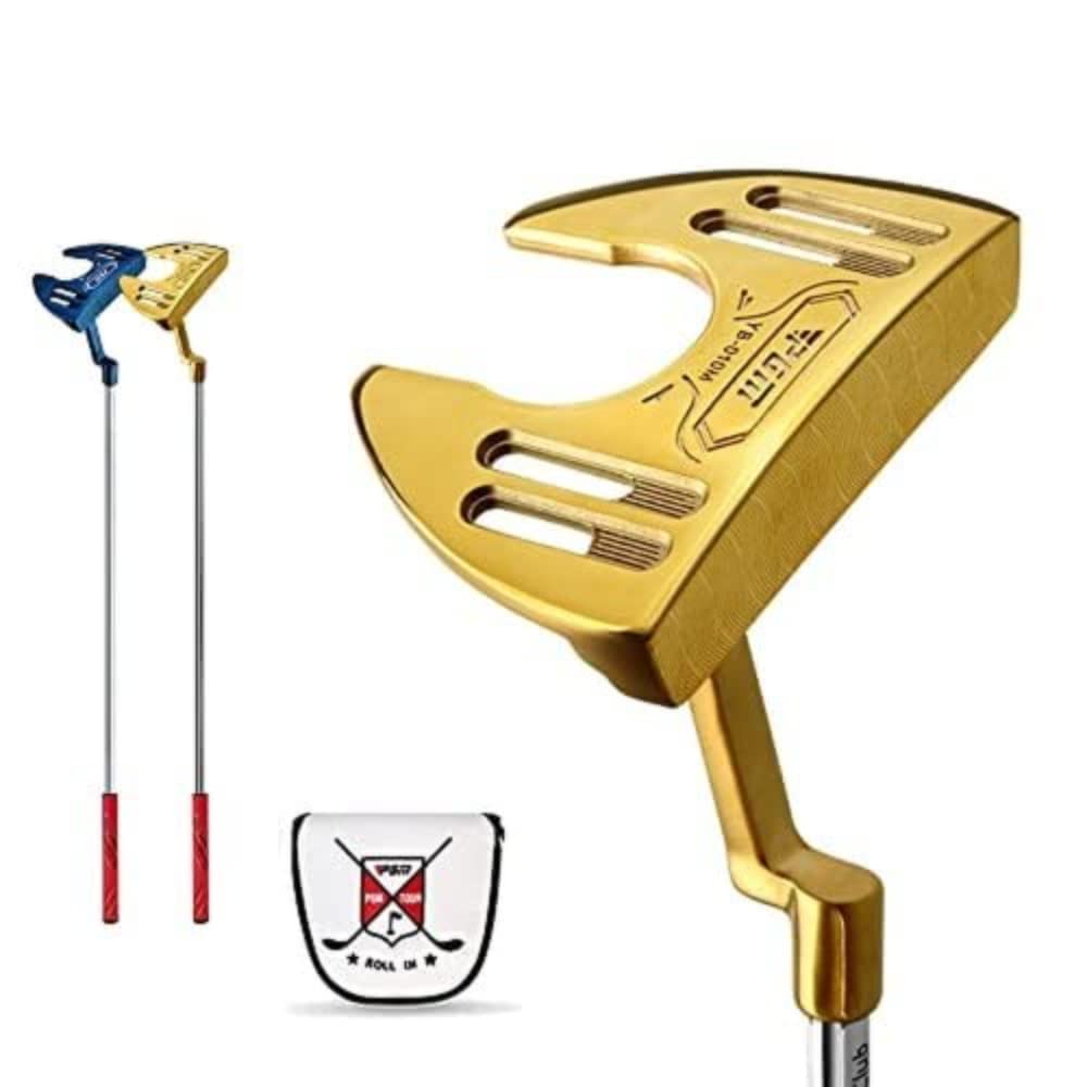 Golf Putter Mallet Putters Golf Clubs Men Women Golf Driver Chipper Putters with Golf Headcover (Blue)