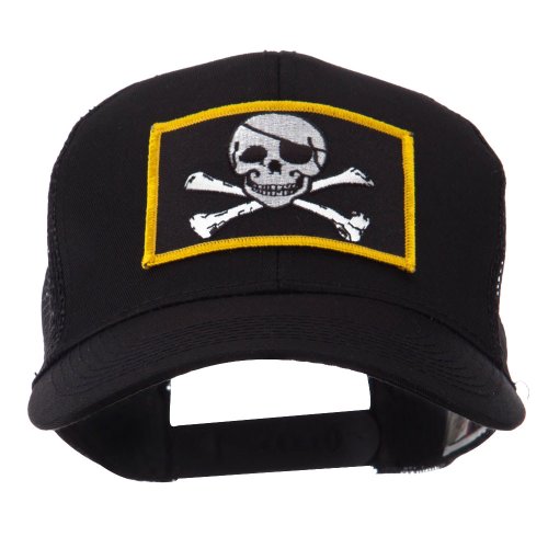 e4Hats.com Skull and Choppers Embroidered Military Patched Mesh Cap - Jolly Roger OSFM