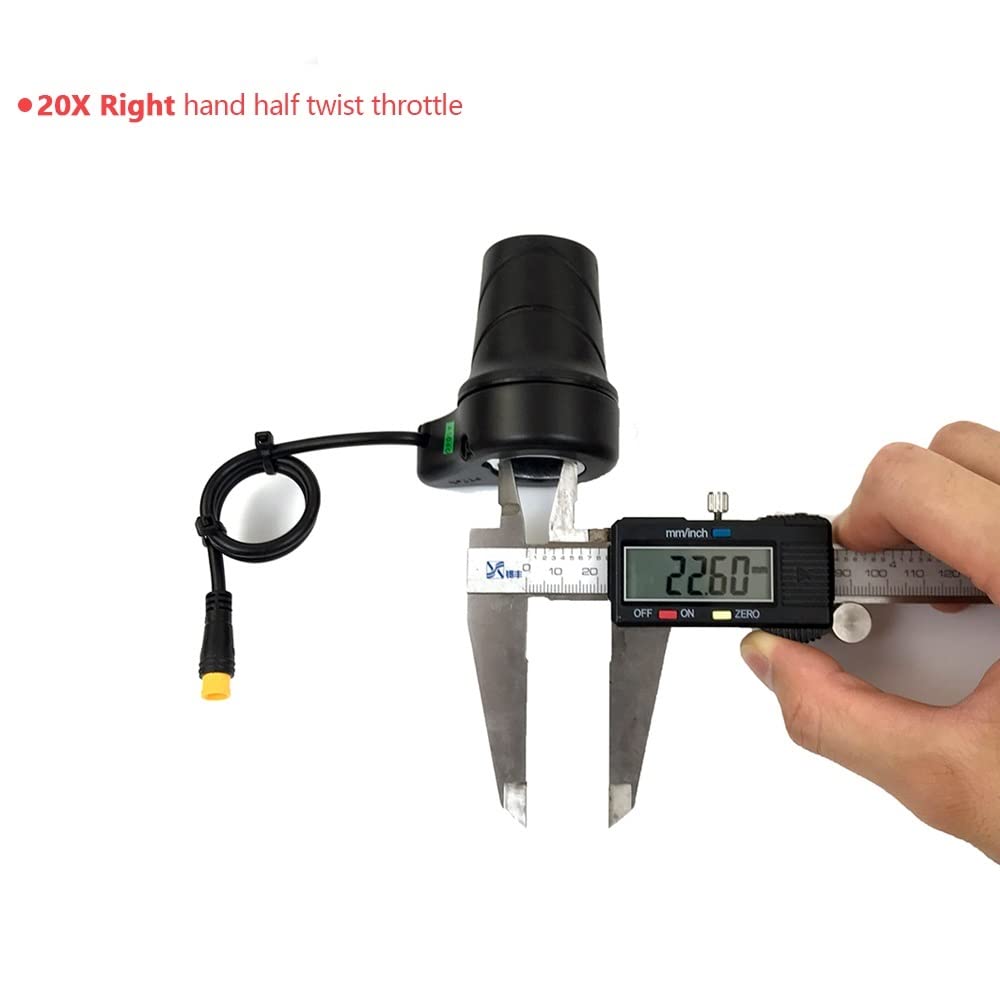Electric Bike Accessories, Wuxing 20X Half Twist Throttle Right Handle 12V 24V 36V 48V 52V 60V 72V for Ebike 3 Pin SM Connector Conversion Kit Accelerator Parts