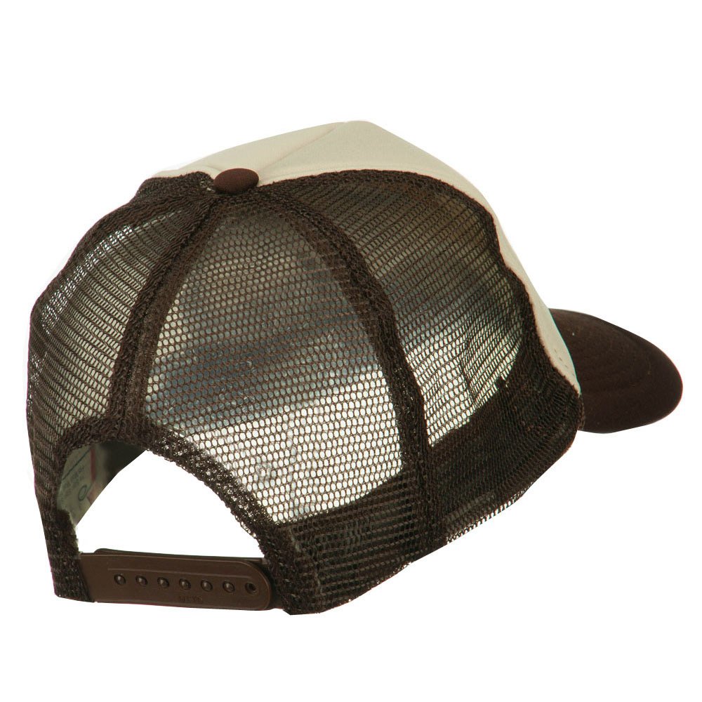 e4Hats.com Smile Face Embroidered Foam Mesh Back Cap - Brown Tan OSFM