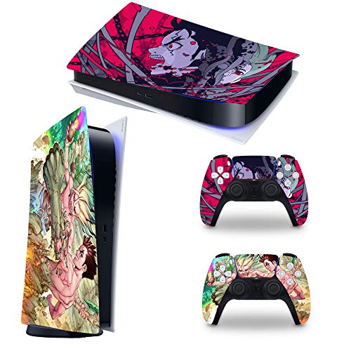 Dr. Stone Anime PS5 Standard Edition Whole Body Vinyl Skin Sticker Decal Cover for PlayStation 5 System Console and Controllers