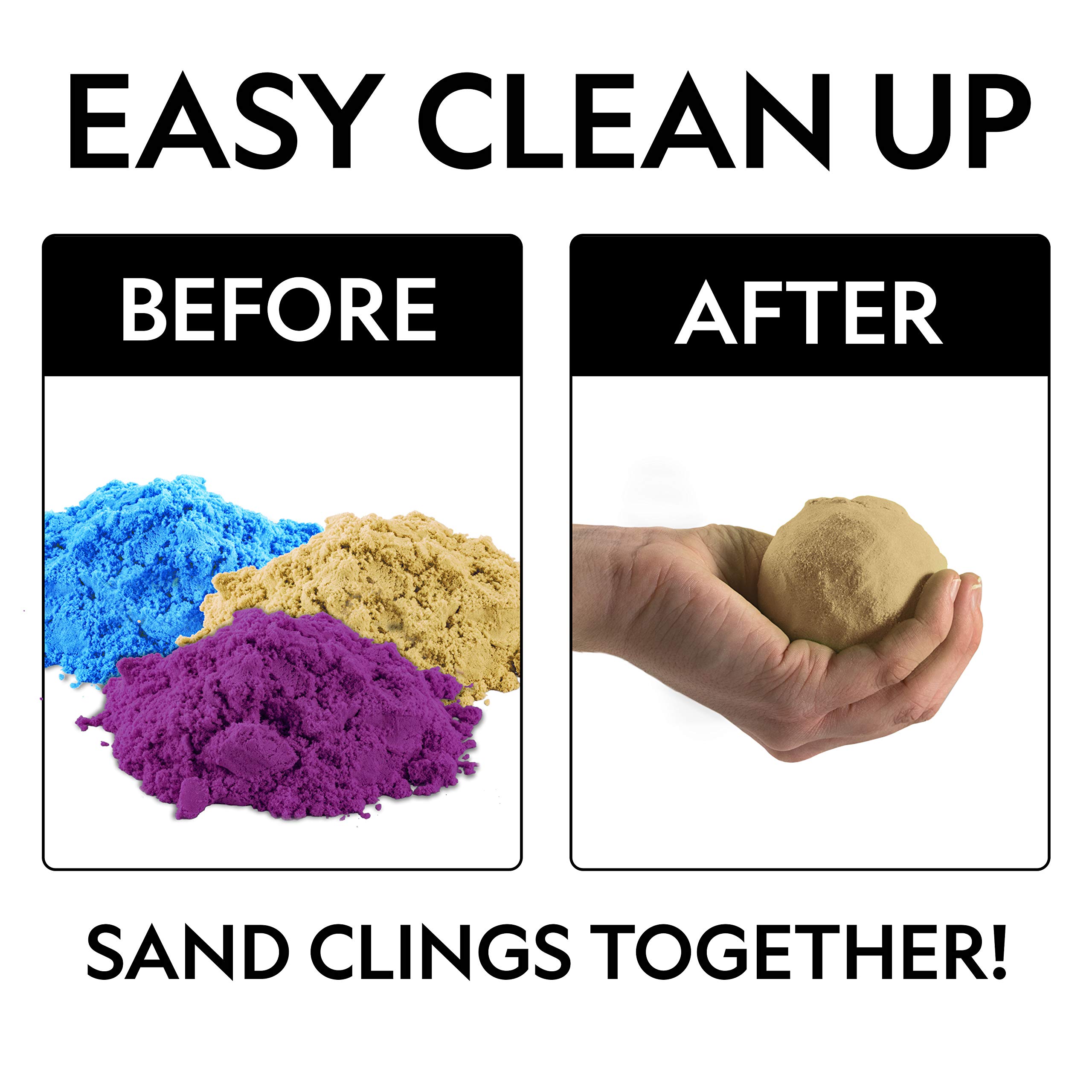 National Geographic 6 Lb. Moon Sand Combo Pack - 2 Lbs. Each of Blue, Purple and Natural Play Sand with Castle Molds - A Fun No Mess Sensory Activity, Kids Fake Sand Play Set (Amazon Exclusive)
