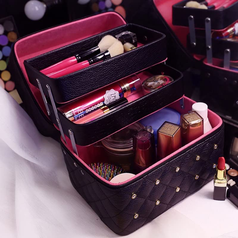 LEPSJGC Makeup Bag Cosmetic Box Women Casual Folding Travel Storage Case Large Capacity Suitcase
