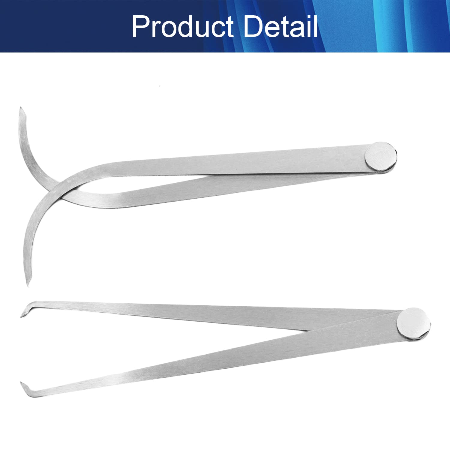 Heyiarbeit 200mm 8-inch Inside Outside Caliper Stainless Steel Firm Friction Joint Measuring Tool 1 Pair