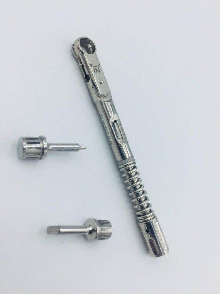 Dental Implant Torque Wrench Ratchet 10-70 Ncm Hex 1.25mm and 2.42mm With Driver