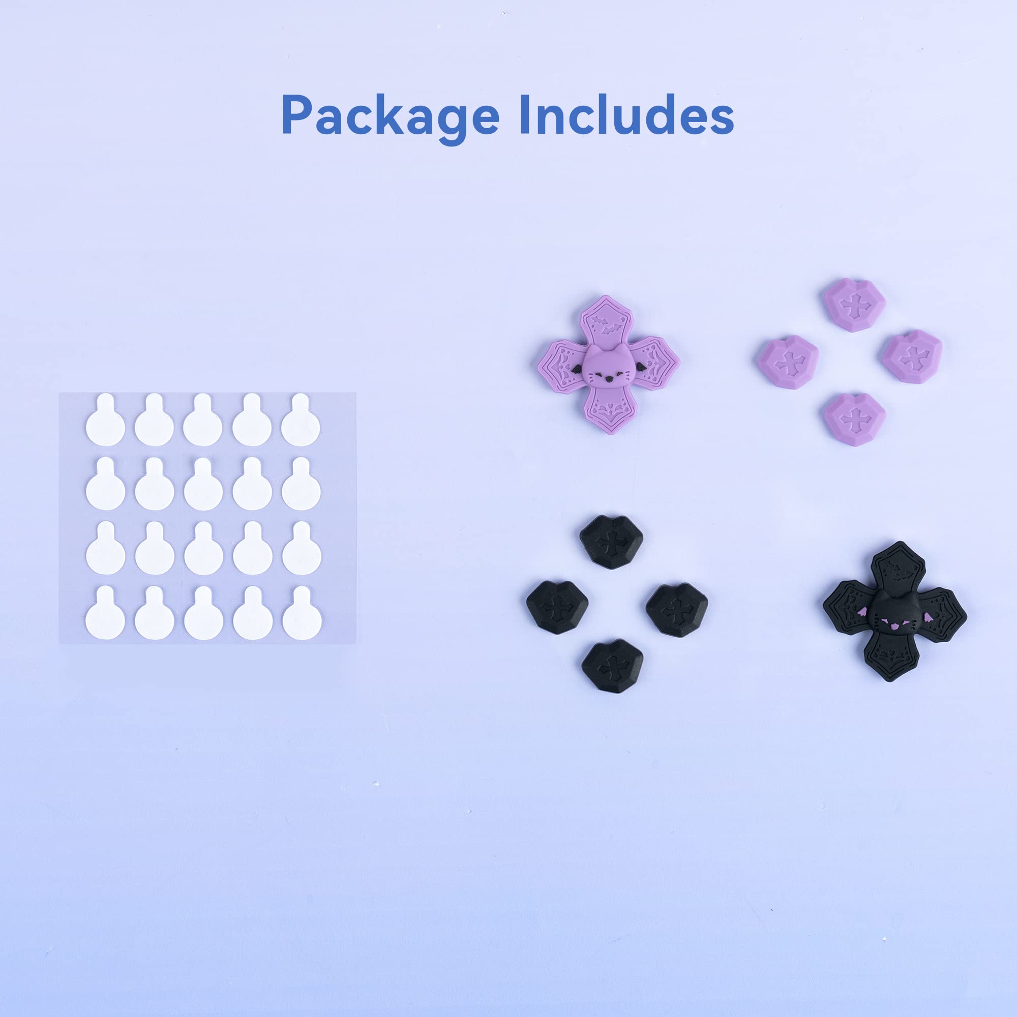 GeekShare Halloween Silicone Pastel Cross D-Pad Button Caps Set - ABXY Key Buttons Sticker Compatible with Nintendo Switch/OLED Joy-Con (Spooky Cat)
