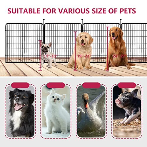 Jhsomdr 40" Height Dog Playpen 8 Panels Heavy Duty Indoor Outdoor Exercise Fence,Foldable Portable Pet Puppy Pen with Lockable Doors for Large Medium Small Dogs