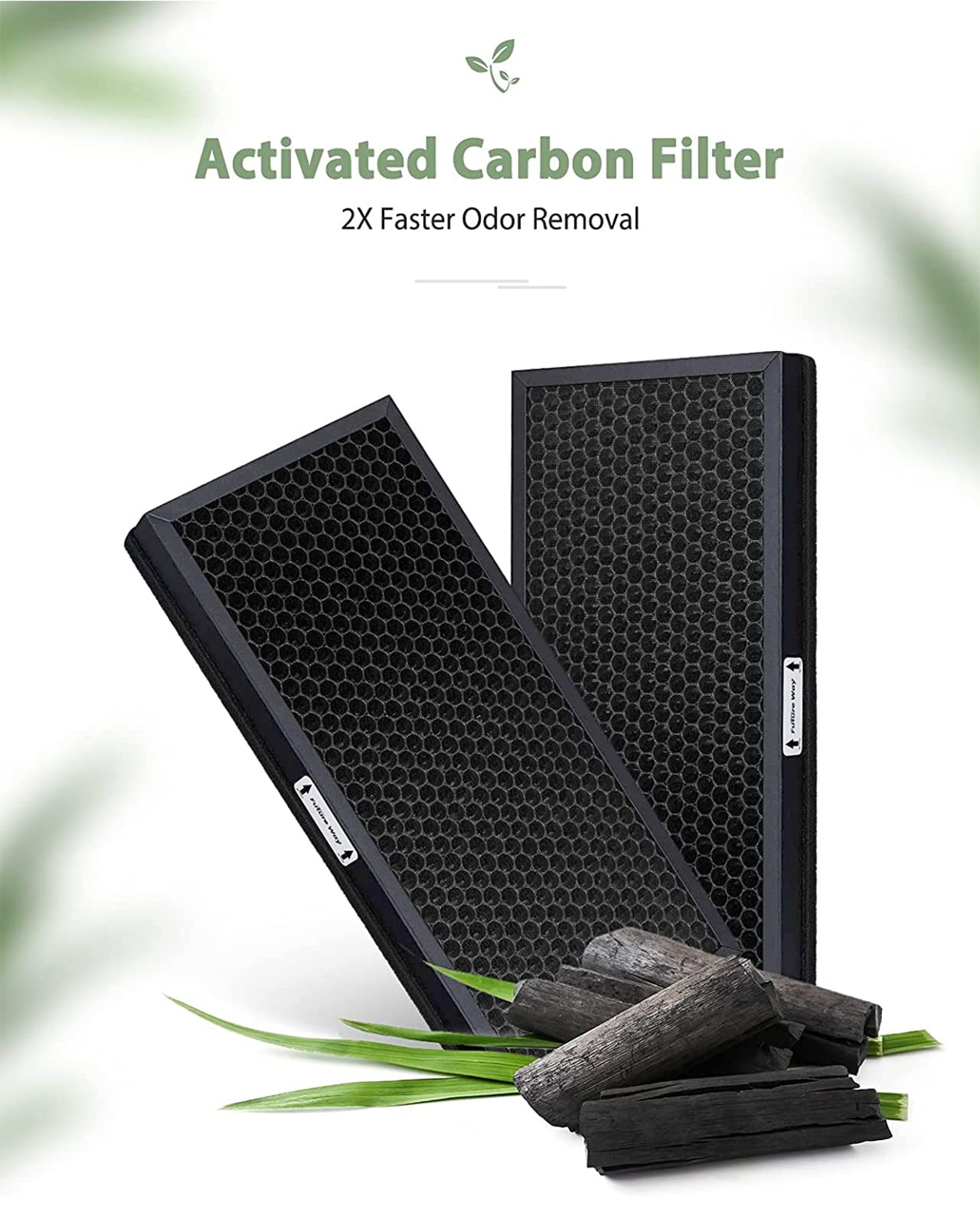 Future Way Replacement Filter Compatible with 40 Air Purifier, H13 True HEPA Filter for Wildfire Smoke, Dust, Pollen, Pet Dander and Odor Control, 2-Pack