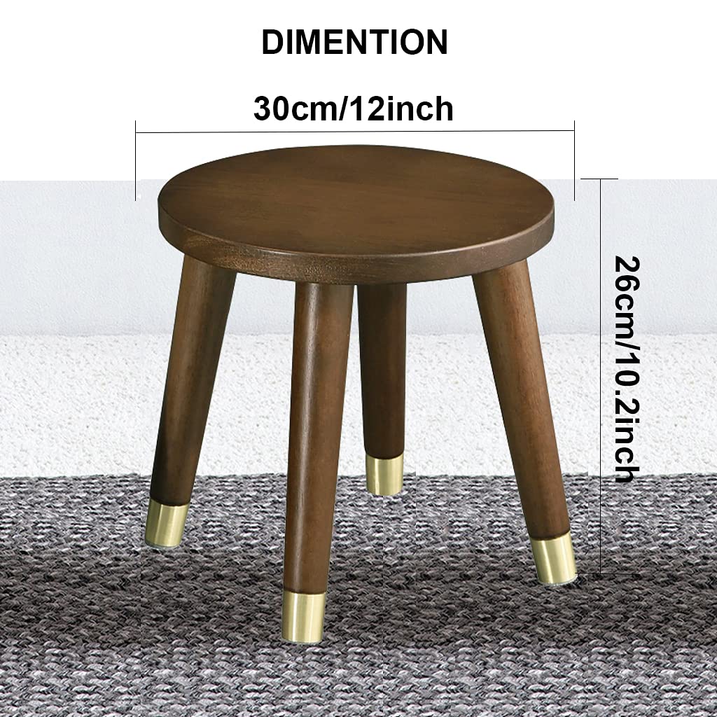 Natural and Co. Wooden Stool Round Step Stool 10 Inch Plant Stands Detachable Legs Vanity Stool Bench, 12X12X10 inch, tongjiao303026
