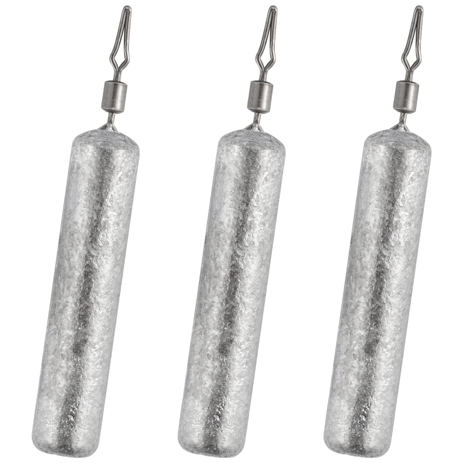 Dr.Fish 50 Pack Fishing Drop Shot Weights Lead Skinny Sinkers with Barrel Swivels Weedless Drop Shot Fitness Rig 1/4oz