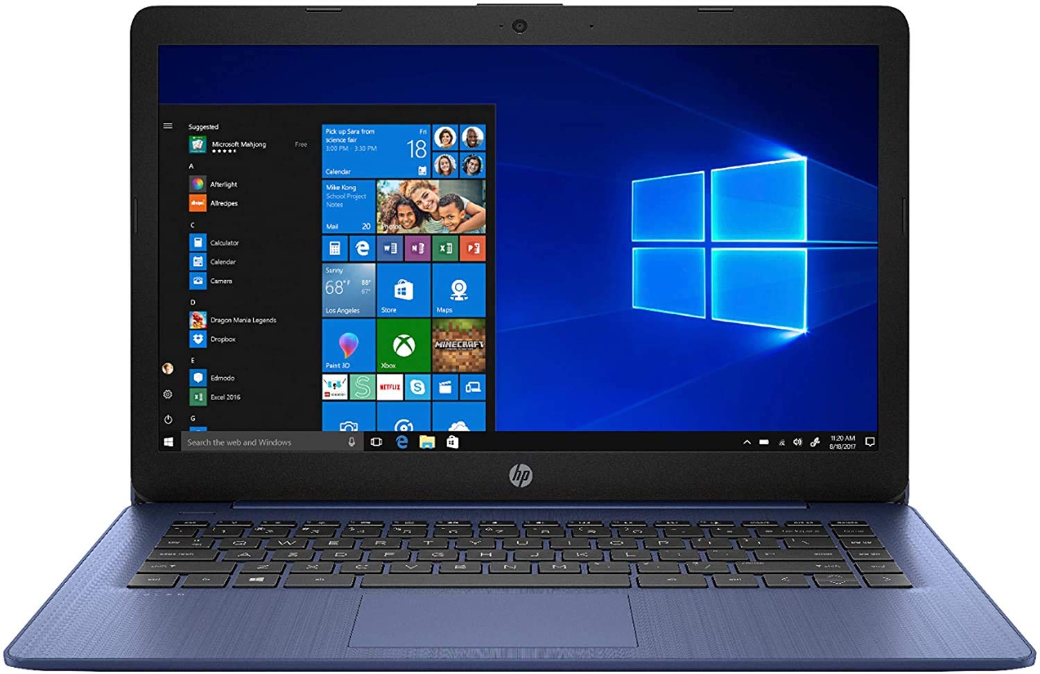 HP Stream 14-ds0036nr 14-inch HD Touchscreen Laptop, AMD A4-9120e Dual-Core, 4GB DDR4 RAM, 64GB eMMC, AMD Radeon R3 Graphics, Windows 10 Home, WiFi Bluetooth Royal Blue (Renewed)