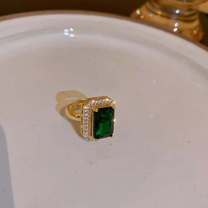 Emerald Zircon Necklace Ring earRing jewelry set