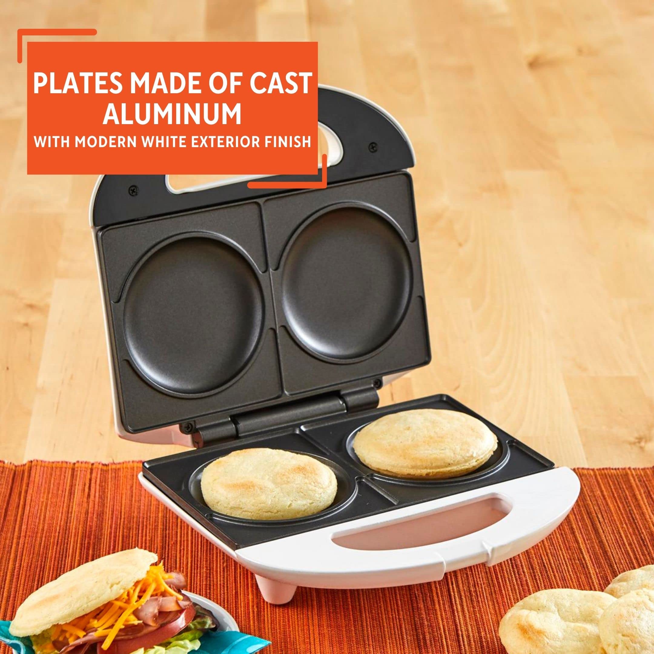 IMUSA GAU-80345 2-Slot Electric Nonstick Arepa Maker (760 W), White