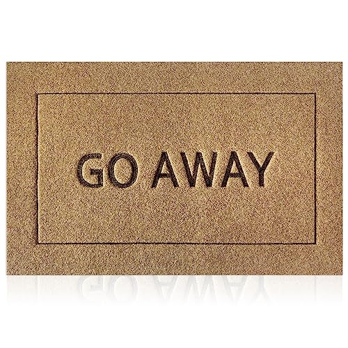 JJUUYOU Go Away Door Mat Durable Welcome Mats Outdoor Front Door Indoor Non Slip Backing Doormat Funny Rubber Door Decor for Patio, Easy Clean Patio Entrance Mat