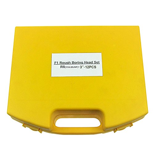 HFS (R) Boring Head R8 Shank Carbide Boring BAR Set Bridgeport Milling (F1-3IN 2/4IN 12PCS)