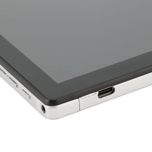 Kufoo 10.1in Tablet, Silvery 8GB RAM 256GB ROM Gaming Tablet Type C Rechargeable 100 to 240V 5G WiFi for Home (US Plug)