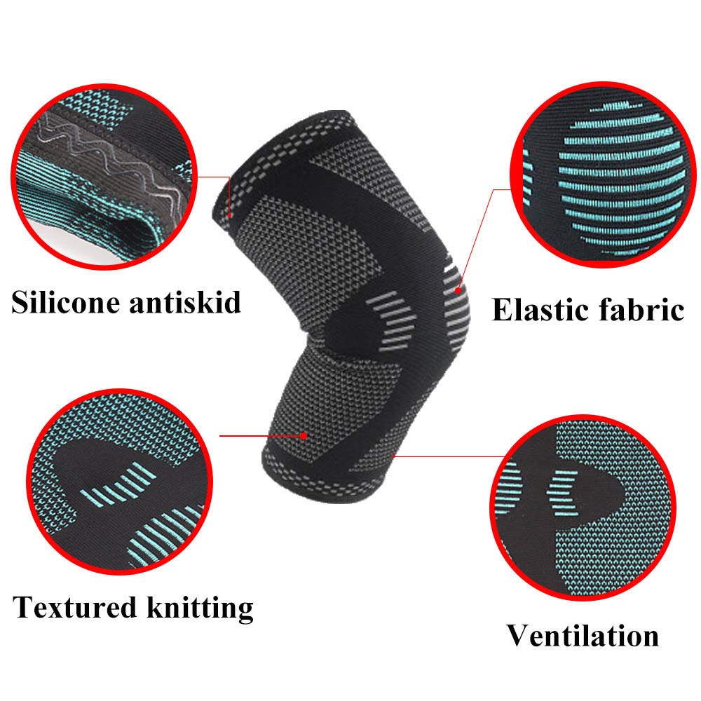 Dr.Pedi Knee Brace Compression Sleeve Injury Recovery Support for Running,Gym and Joint Pain Relief Black Xlarge