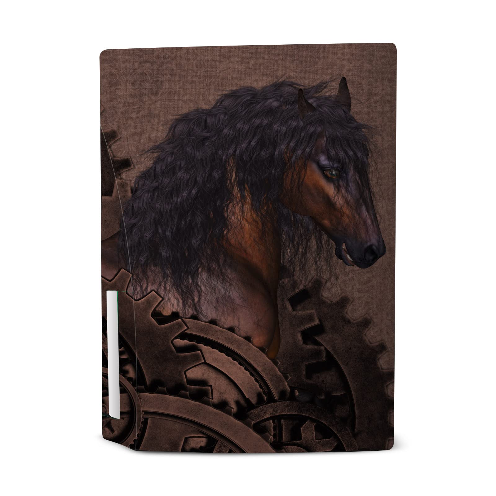 Head Case Designs Officially Licensed Simone Gatterwe Mechanical Gear Steampunk Horse Vinyl Faceplate Sticker Gaming Skin Decal Cover Compatible with Sony Playstation 5 PS5 Disc Edition Console