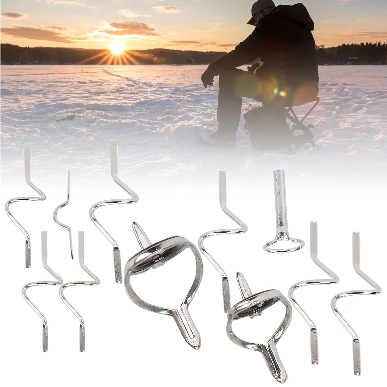 Fishing Stainless Steel Guide, Stainless Steel Strong Double Buckle Different Size Guide Ferrules Rod Angling Repair Tool for Fishing Accessories