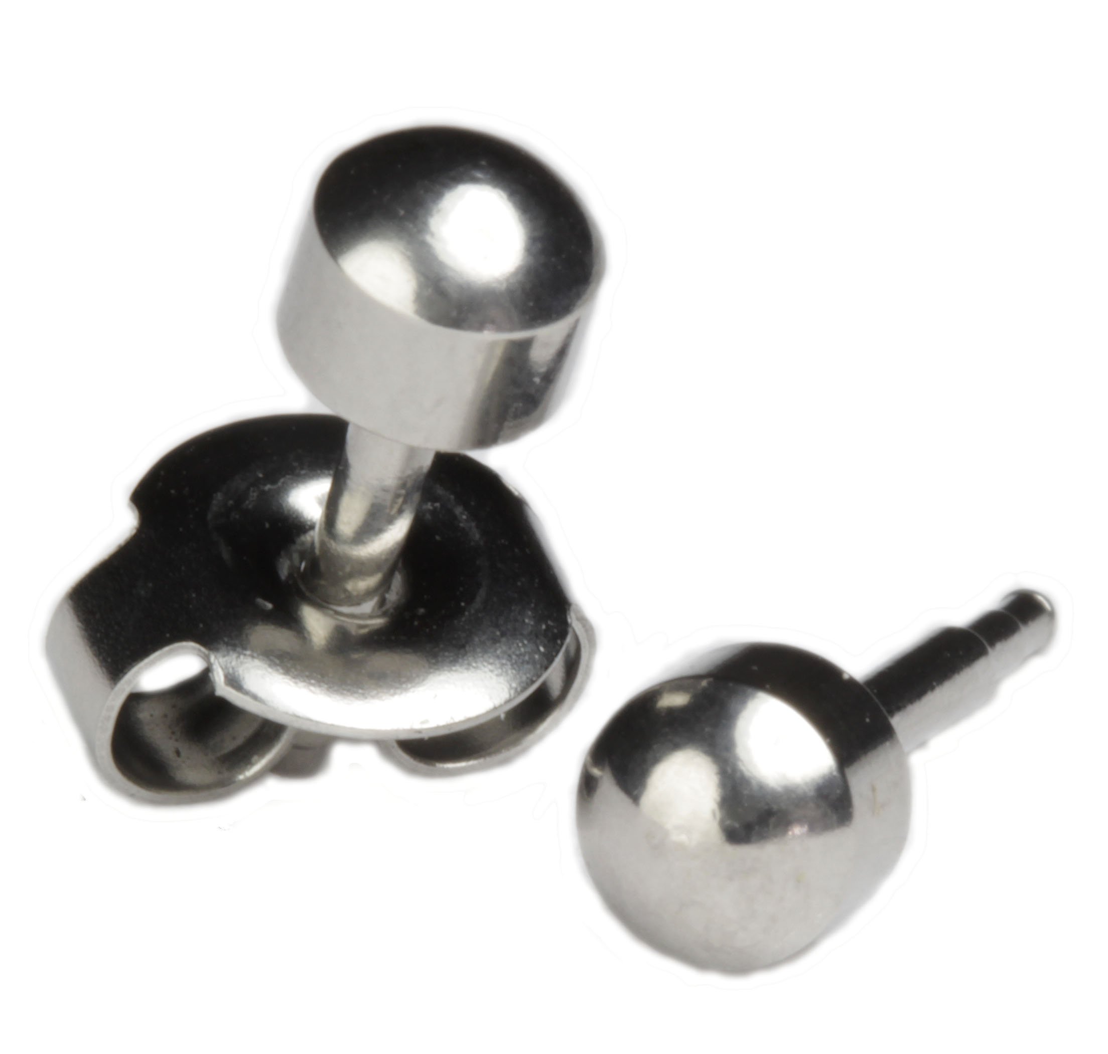 Ear Piercing Earrings Silver 3 Pairs of 4mm 16ga Thick Post Stainless Steel Shapes Studs Hypoallergenic