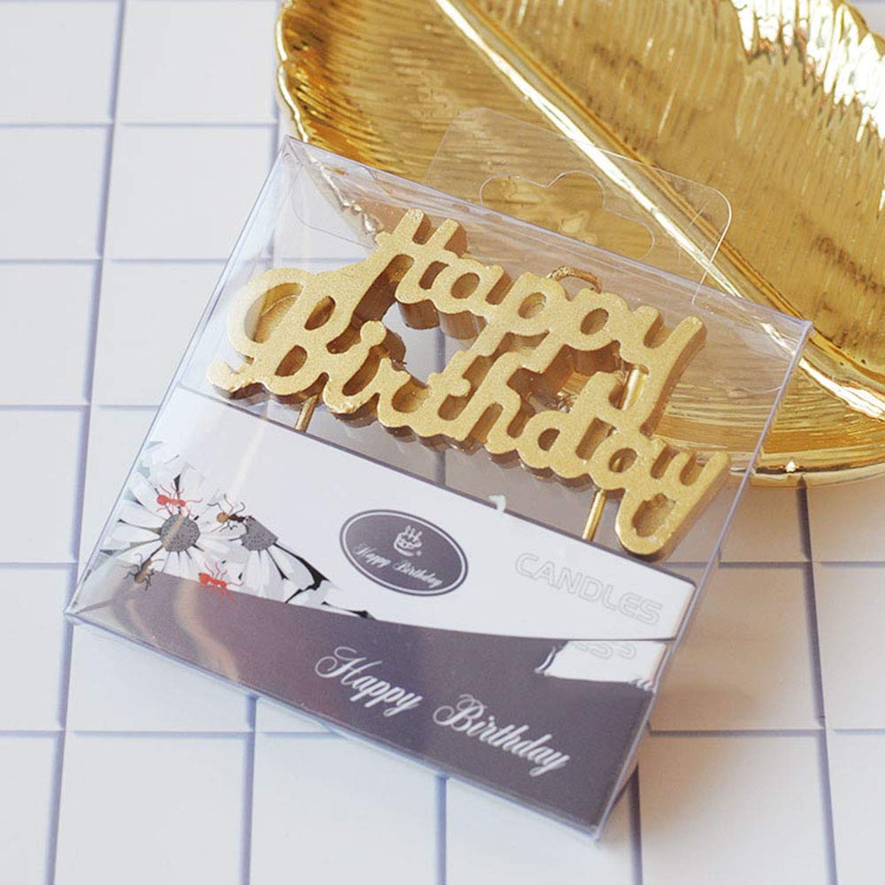 Rose Gold Happy Birthday Letter Candle for Cake,Alphabet Birthday Candle for 1 2 3 4 5 6 7 8 9 10 Years Old Party Cake,1st 2rd 3nd 4th 5th 6th 7th 8th 9th 10th Cake Topper (Gold)