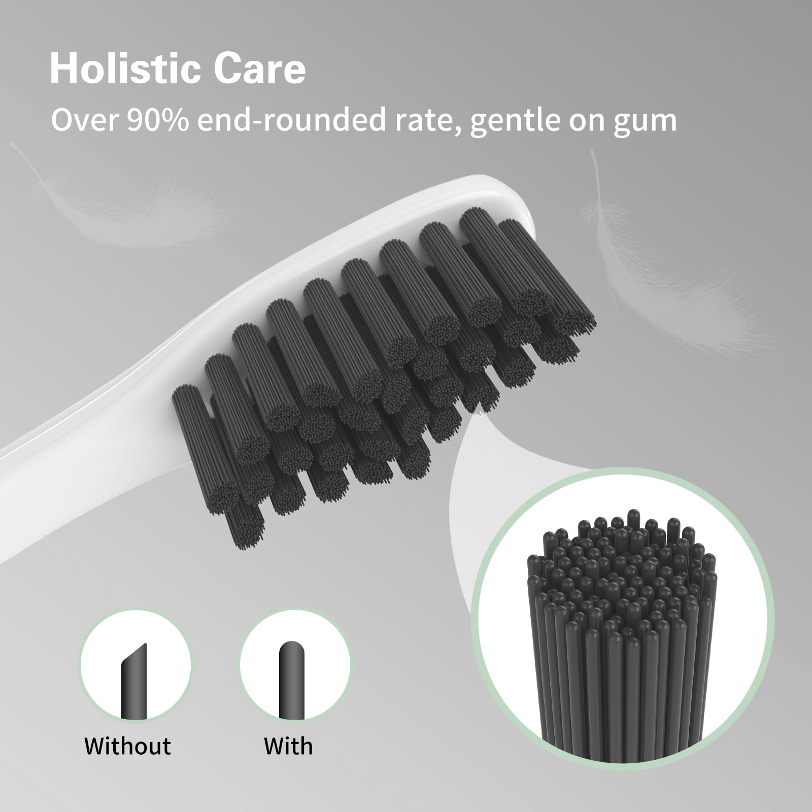 GEILSI Toothbrush Replacement Heads Compatible with Philips Sonicare Charcoal Bristles 2 Pack