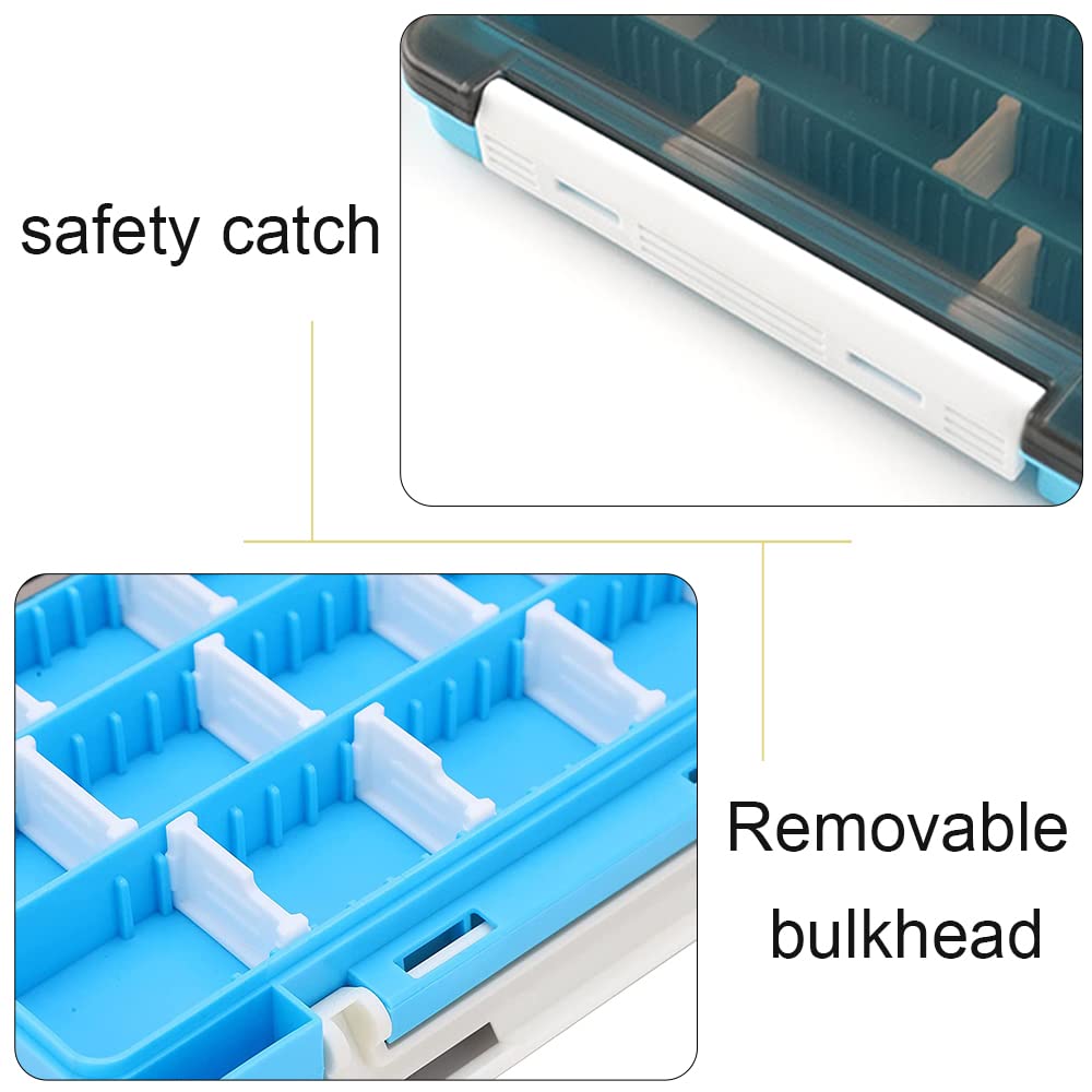 Fishing Tackle Box Plastic High Capacity Lures Bait Box Portable Multifunction Bait Storage Case for Outdoor Fishing