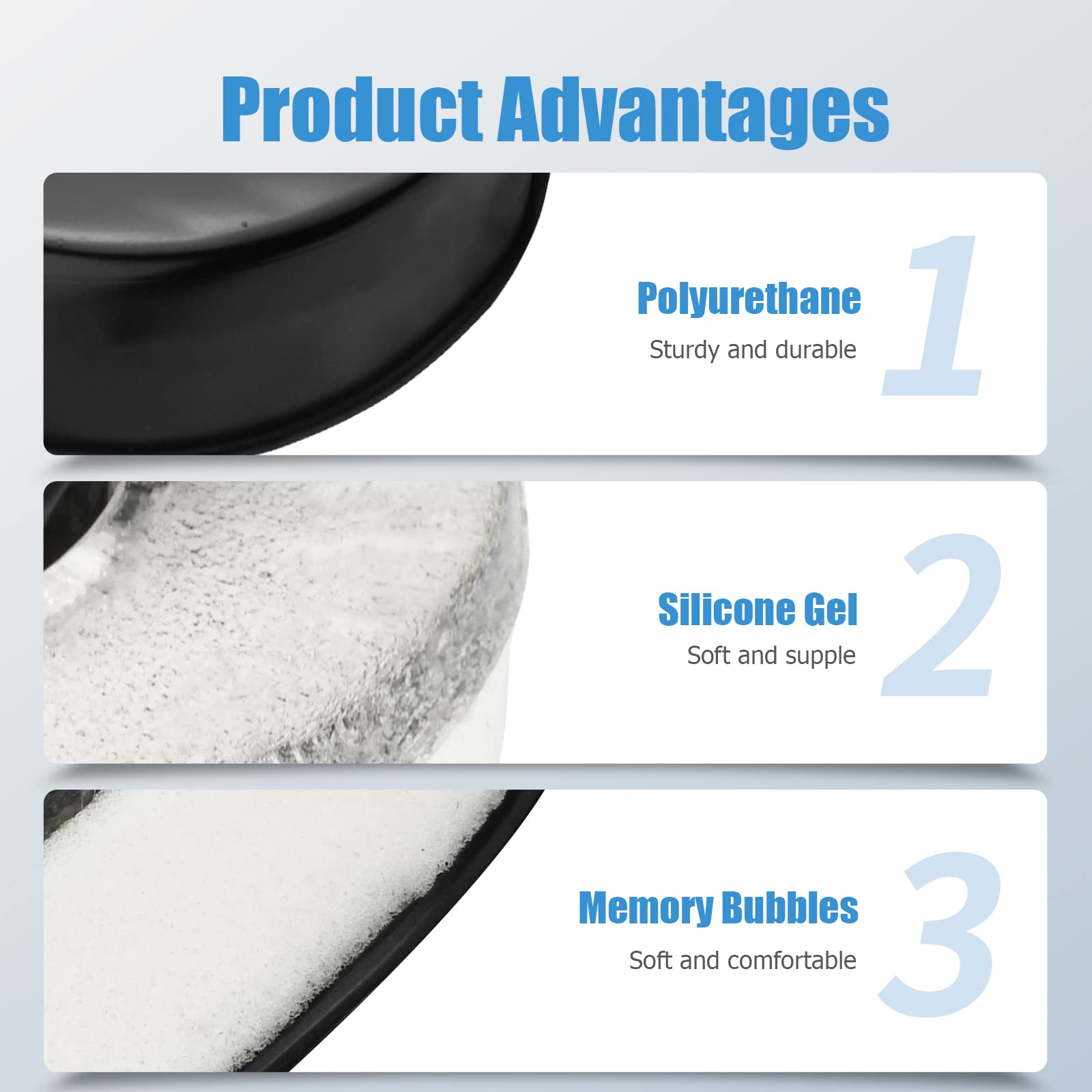 Gel Ear Pads, Ancable Replacement Silicone Gel-Filled Ear Foam Pads Earpad Cover Compatible with 3M WorkTunes Connect Hearing Protector Headphones, 1-Pair